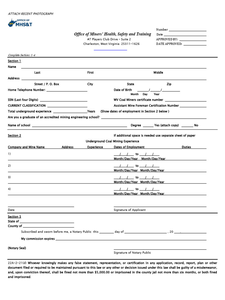 Underground Mine Foreman Certification Change | PDF | Notary Public ...