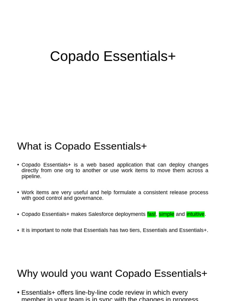 Copado Essentials+ | PDF Copado Essentials+ | PDF