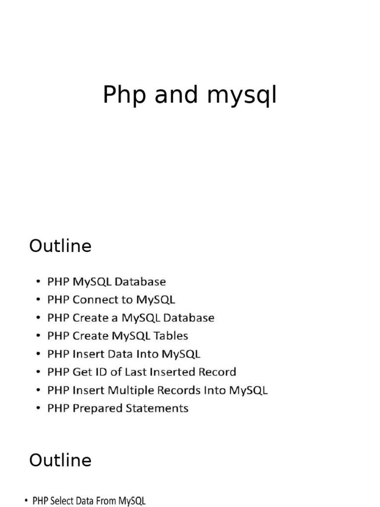 Php and mysql | PDF