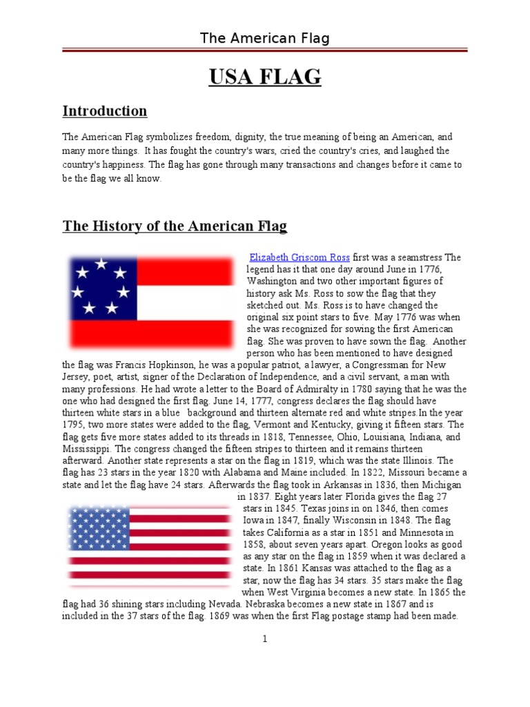 The American Flag | PDF | Flag Of The United States | U.S. State