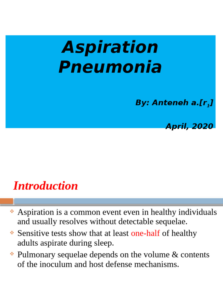 Understanding Aspiration Pneumonia | PDF | Pneumonia | Respiratory Diseases