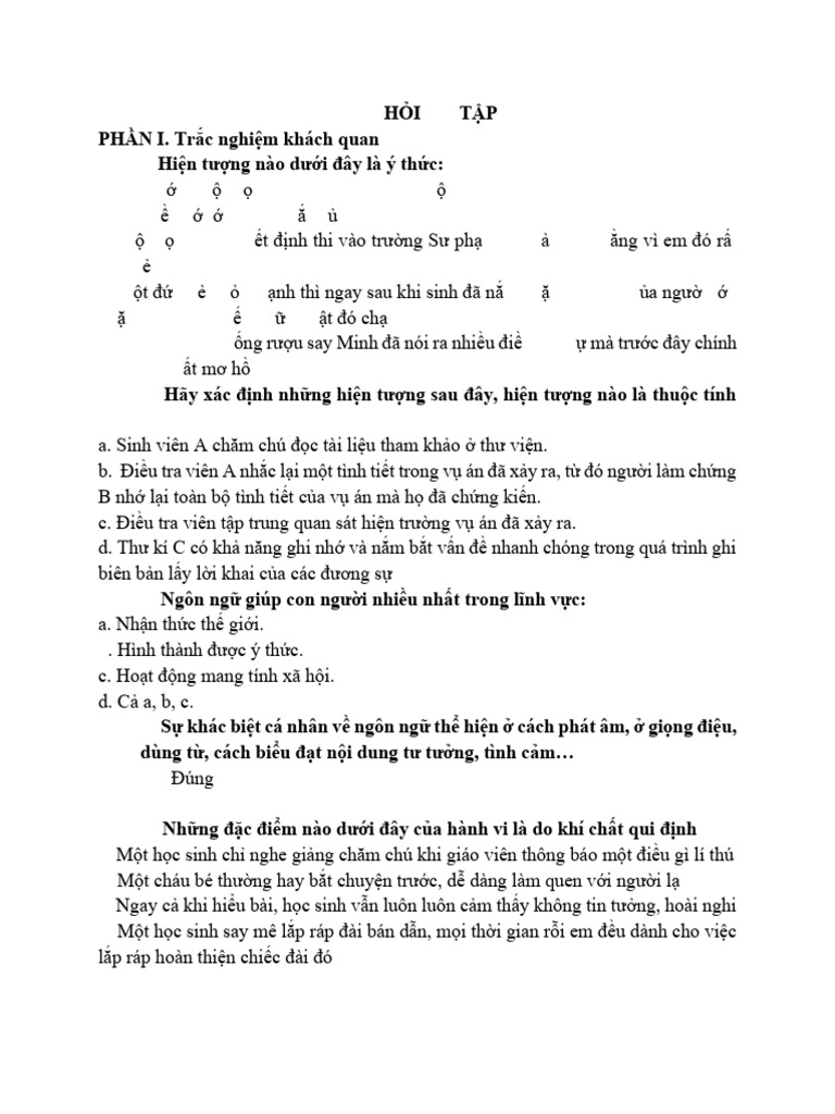 Cau Hoi On Tap Test (12. 20241) | PDF