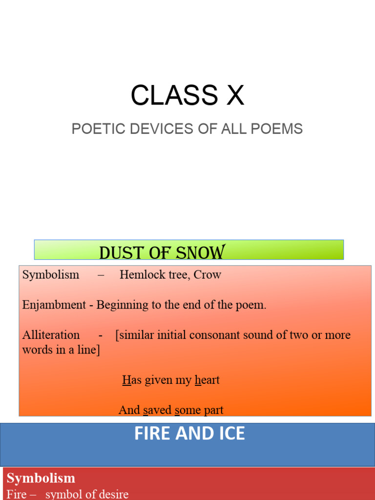 CLASS X- POETIC DEVICES | PDF | Poetry | Rhyme