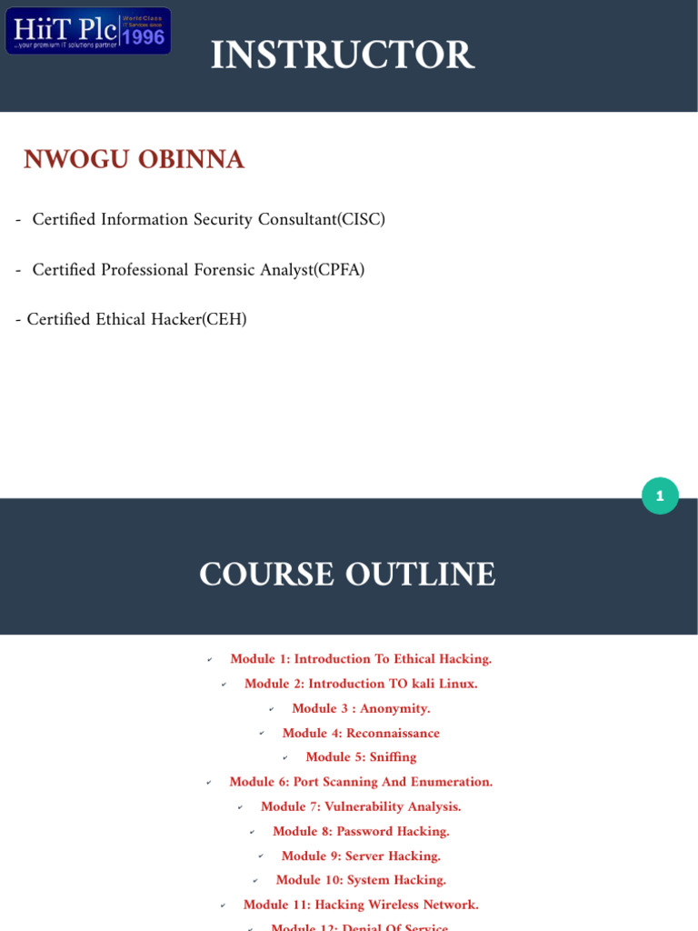 Introduction To Ethical Hacking | PDF | Security Hacker | Computer Security