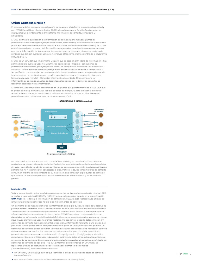 Orion Context Broker (OCB) - Aprende FIWARE en Español | PDF | Informática | Ingeniería de software