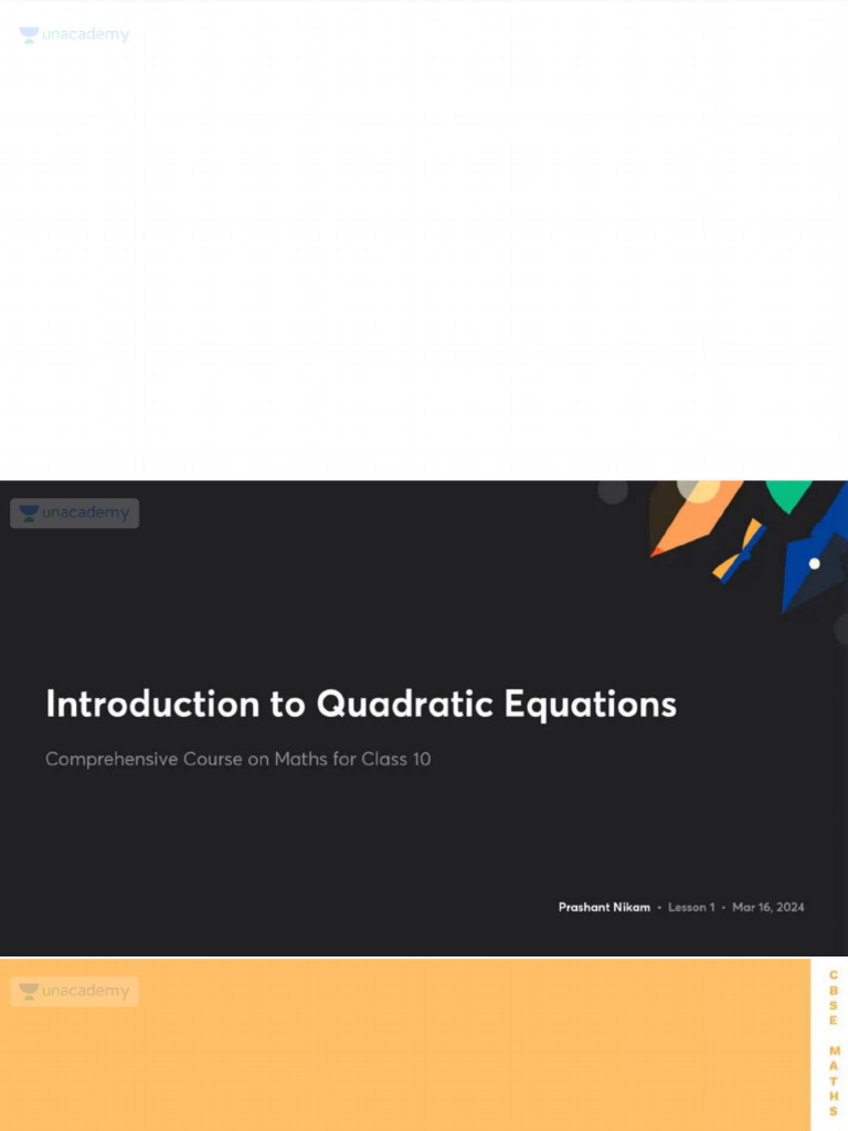 Introduction To Quadratic Equations With Anno | PDF
