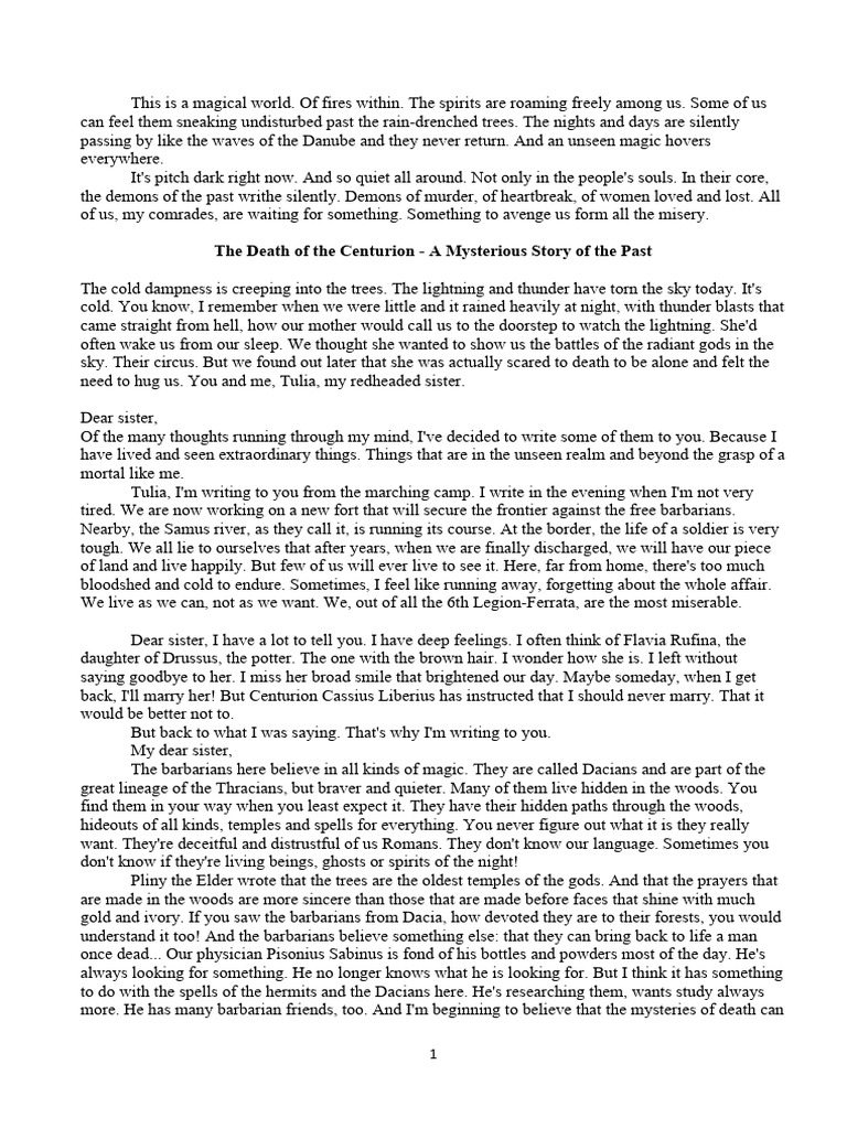 Roman Legionnaire's Mysterious Tale | PDF
