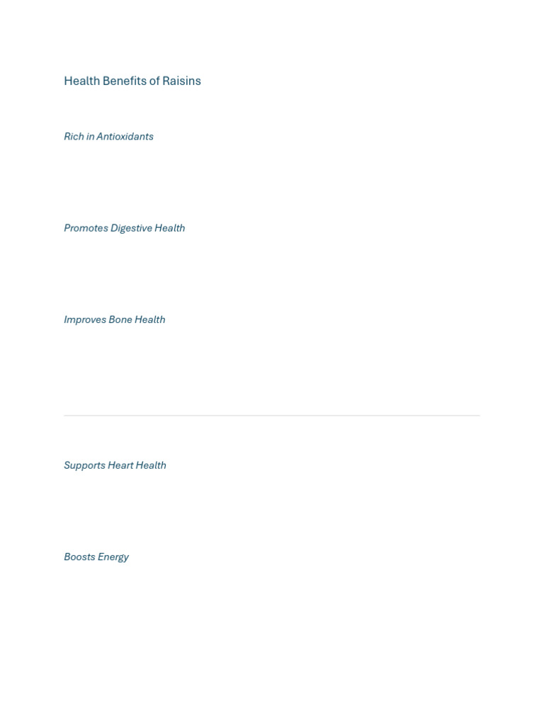 4health Benefits of Raisins | PDF