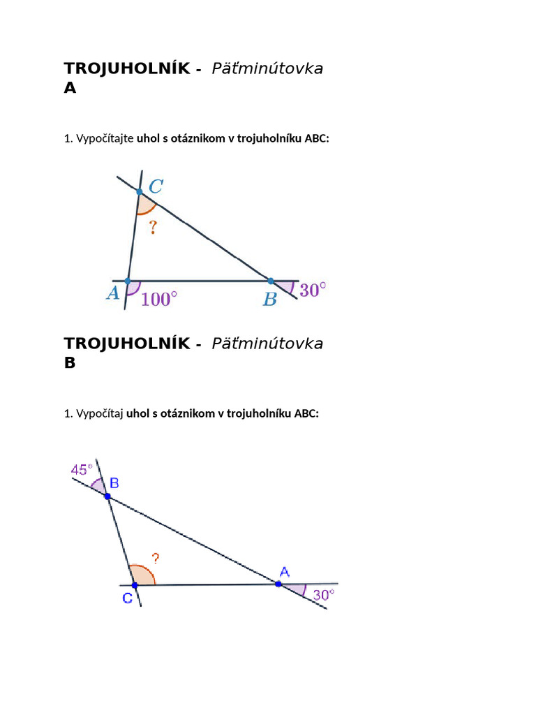 TROJUHOLNÍK Patminutovka | PDF