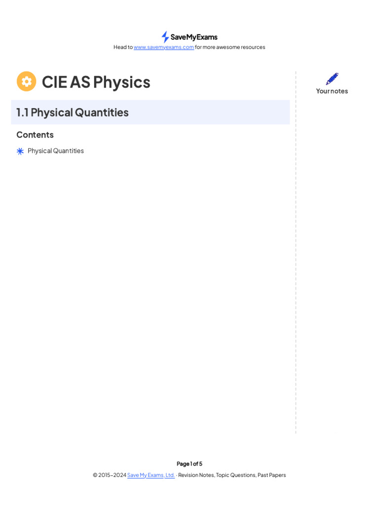 Chapt #1. Physical Quantities & Units | PDF | Observational Error | Accuracy And Precision