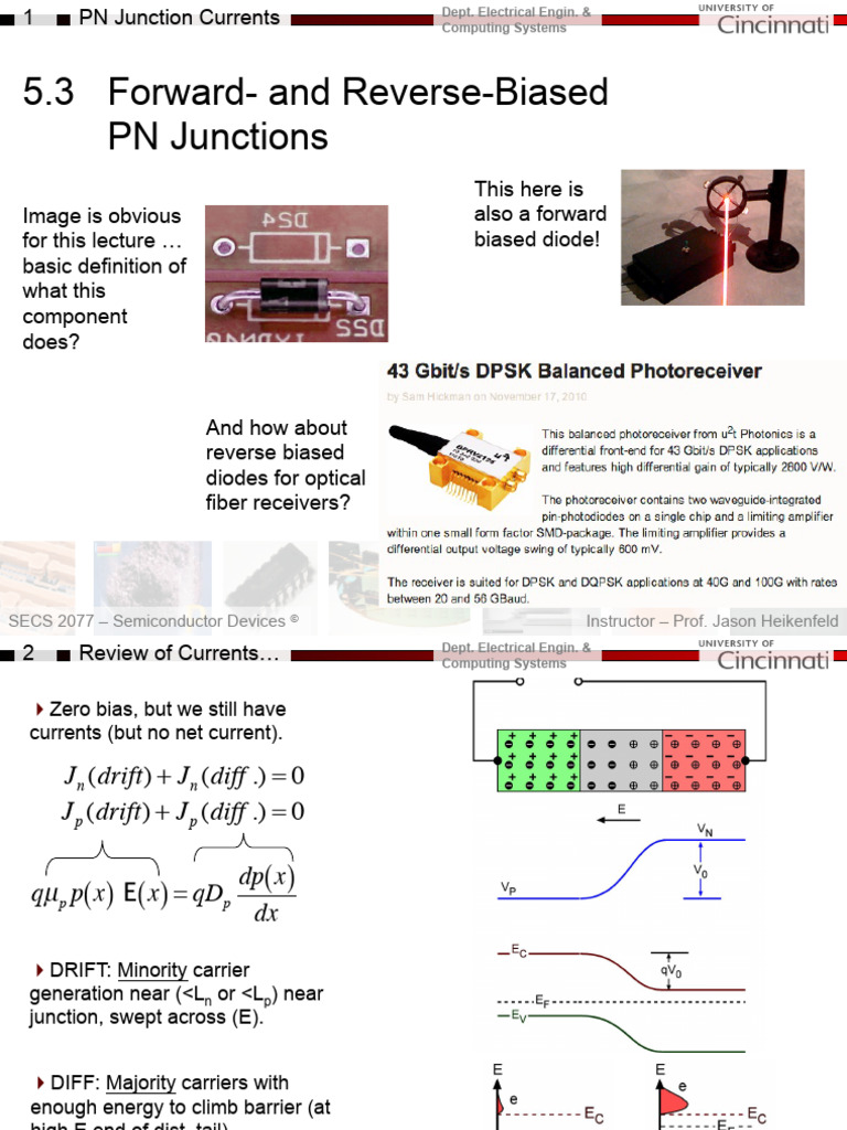 Lecture 4-PN Diode Currents | PDF | P–N Junction | Diode