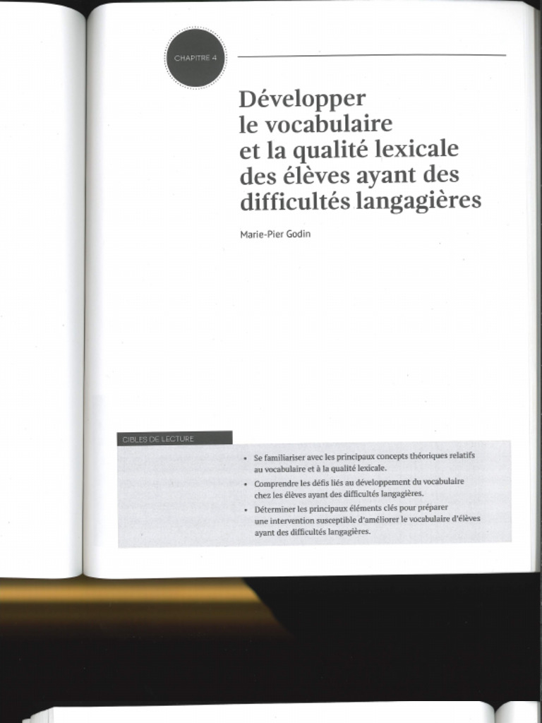 Godin, M.-P. (2020) Développer Le Vocabulaire | PDF