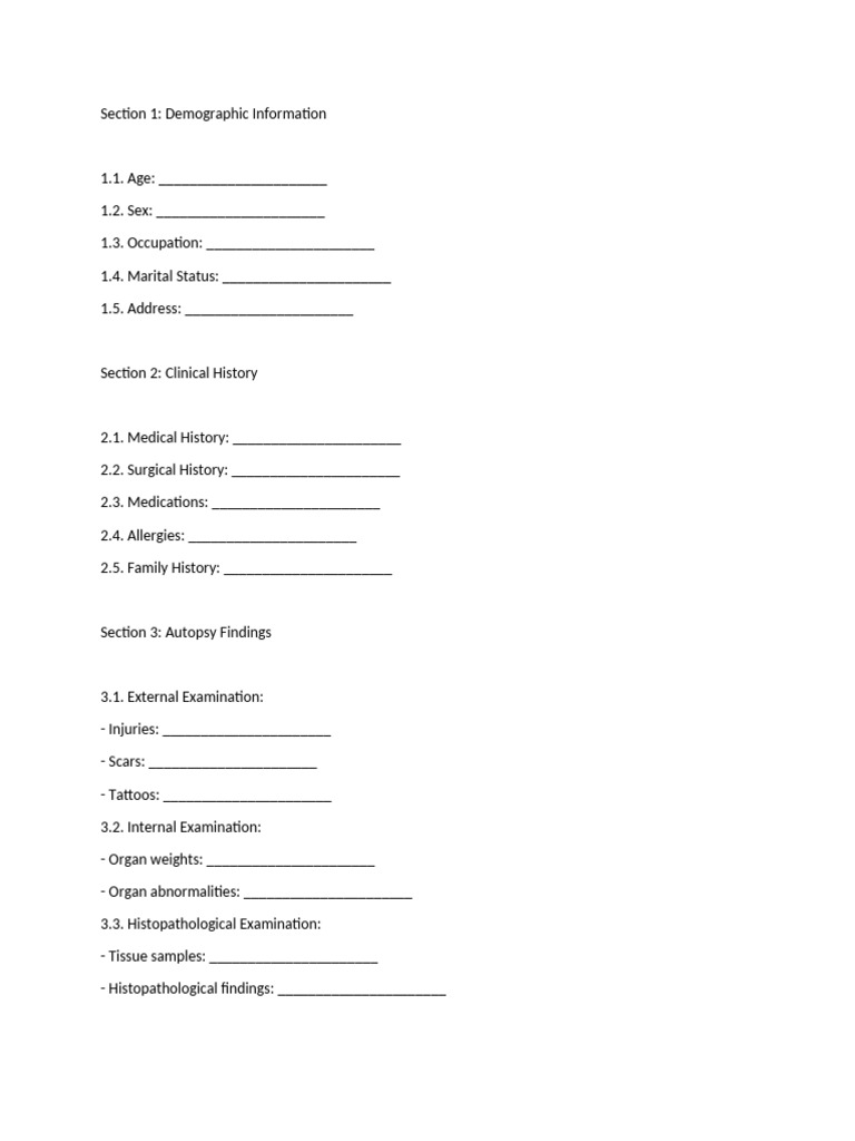 Proforma Sudden Natural Death | PDF