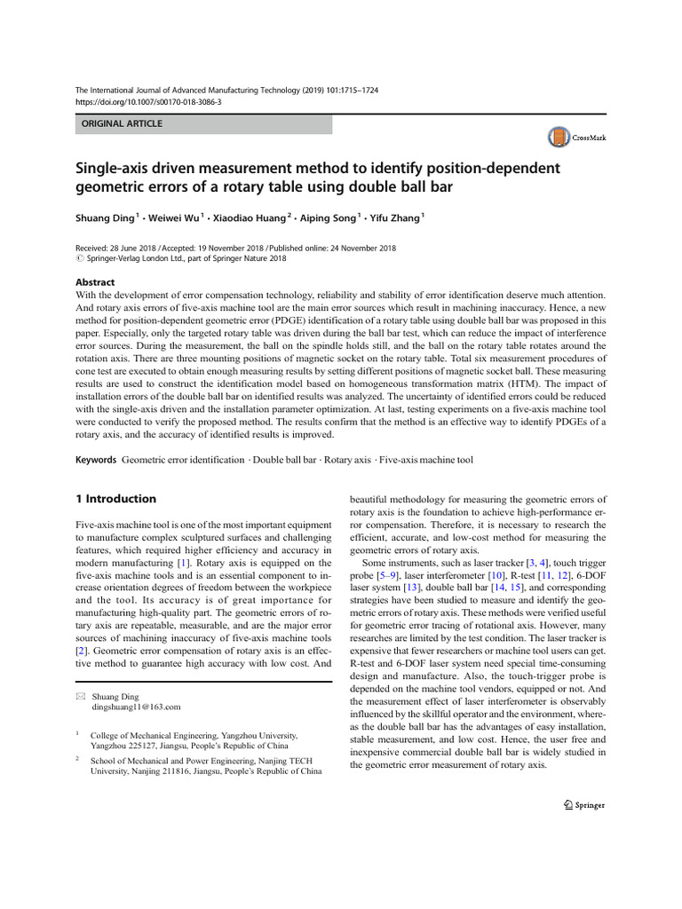 Https:/link-Springer-Com rp1 Ensam Eu/content/pdf/10 1007/s00170-018-3 | PDF | Rotation ...