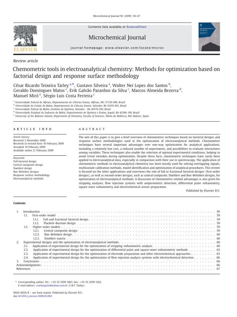 Chemometric Tools in Electroanalytical C | PDF | Chemometrics | Ph
