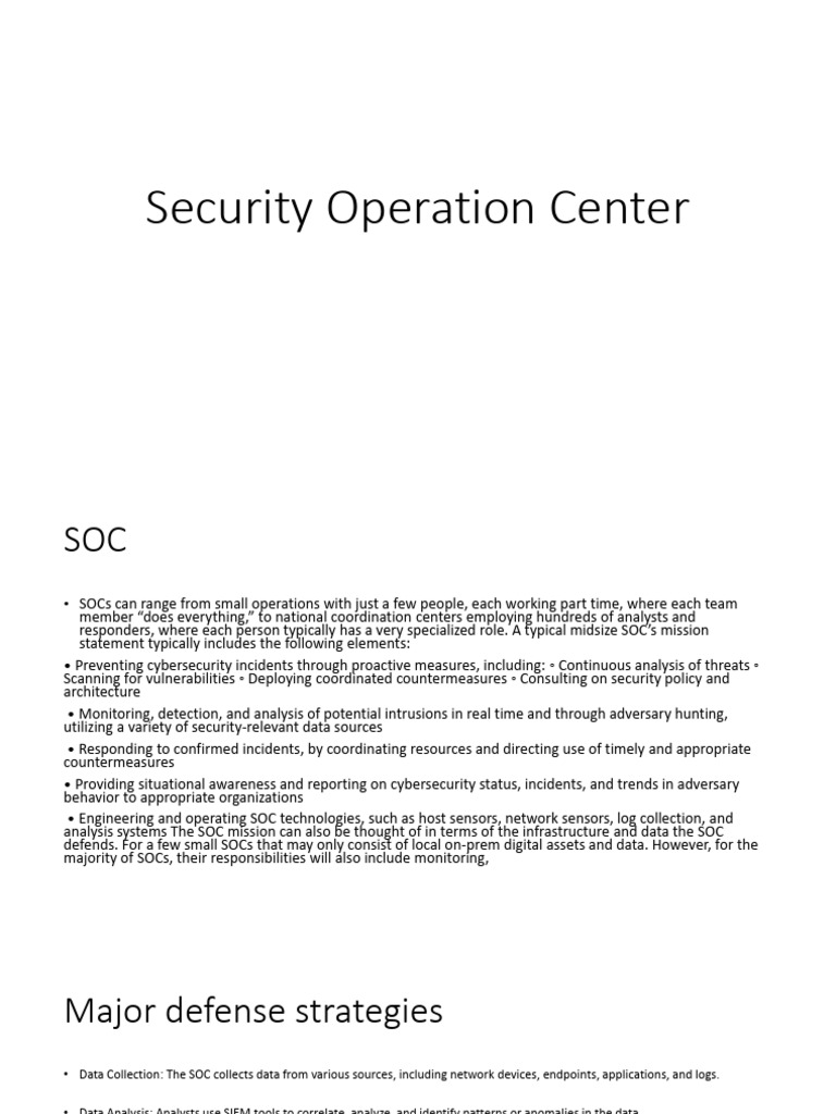 Security Operation Center | PDF | Security | Computer Security