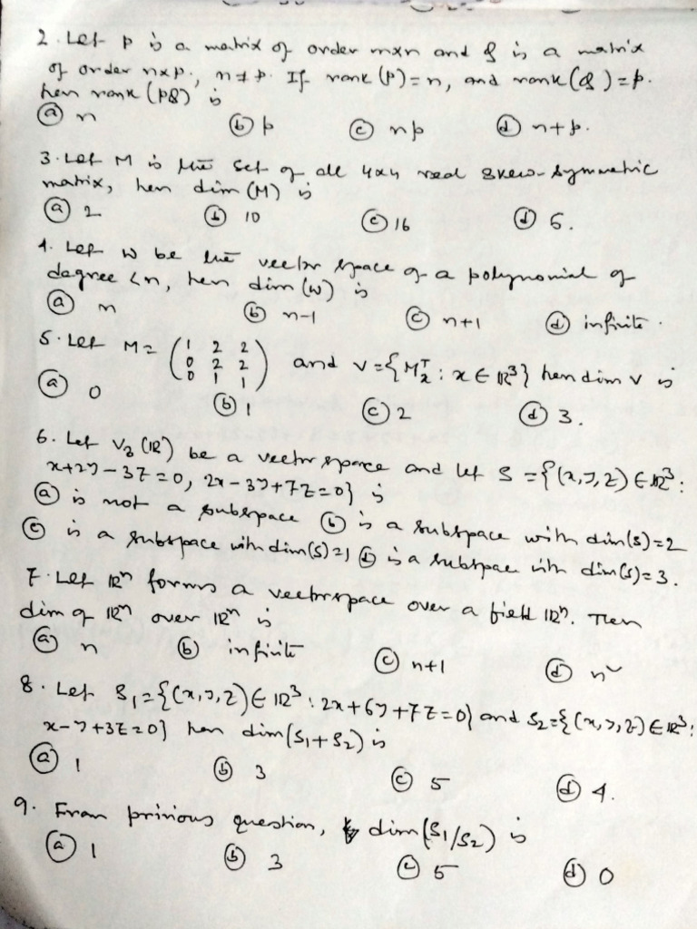 Dipanjan Sir Linear algebra questions | PDF