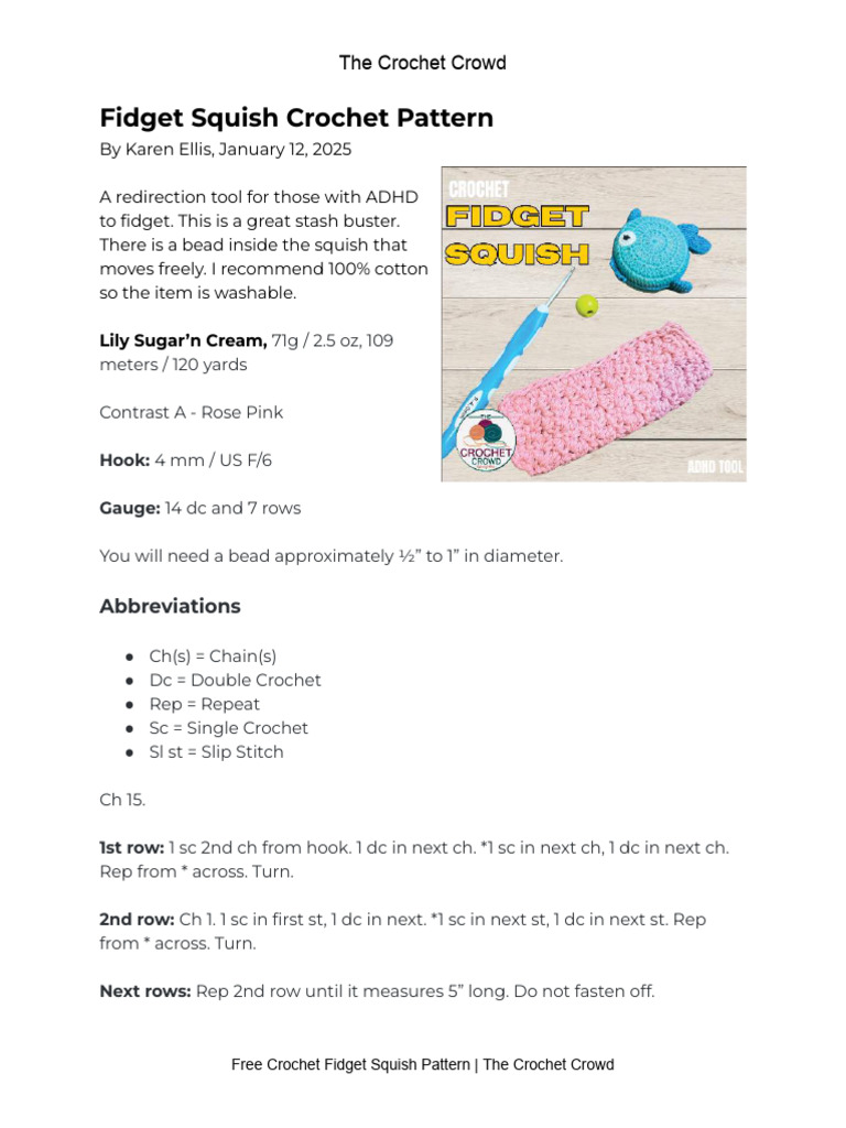 Fidget Squish Crochet Pattern | PDF