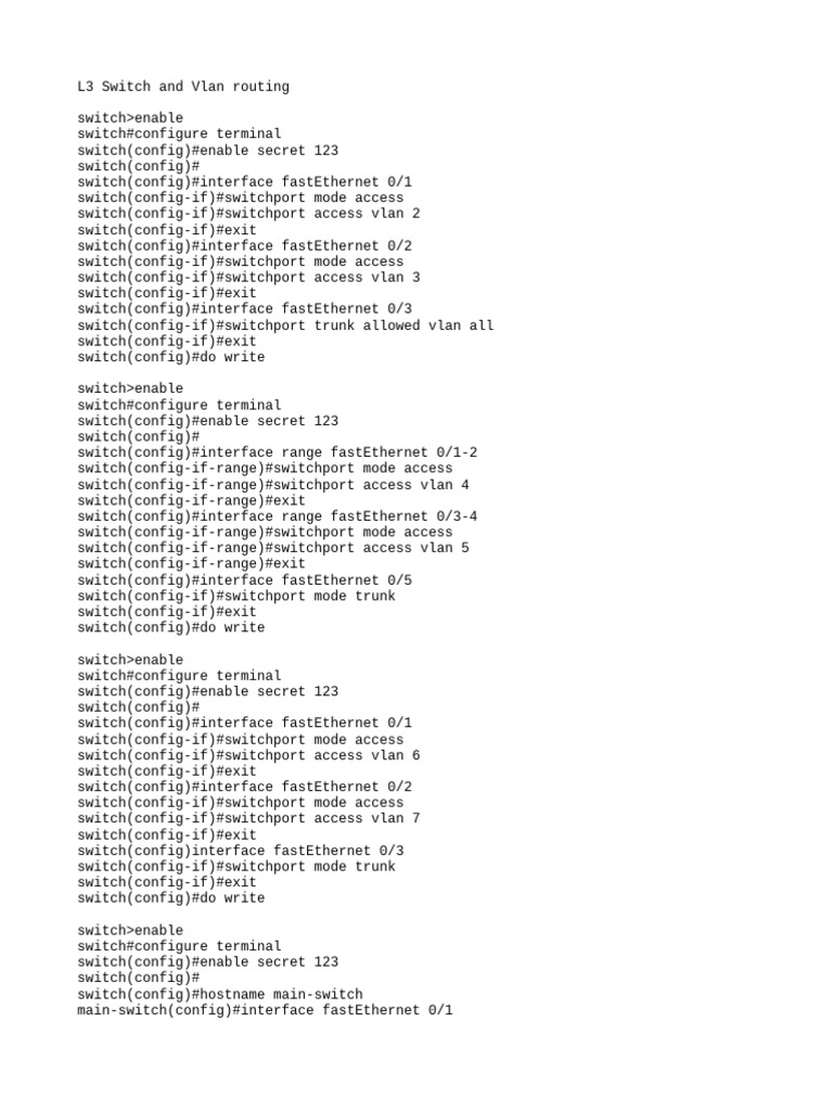 L3 Switch and Vlan Routing | PDF | Data Transmission | Computer Science