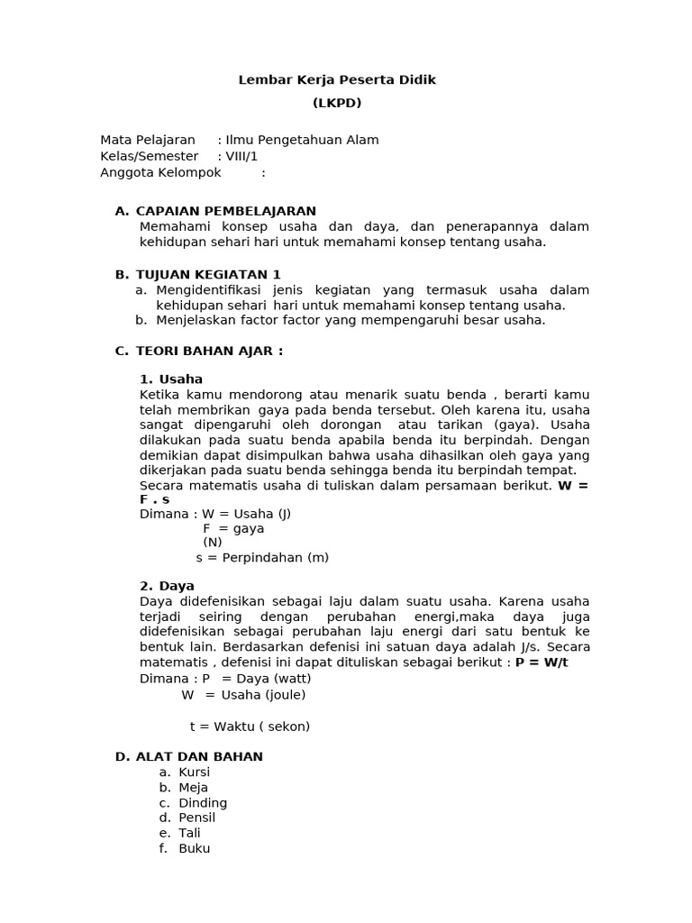 LKPD Usaha | PDF