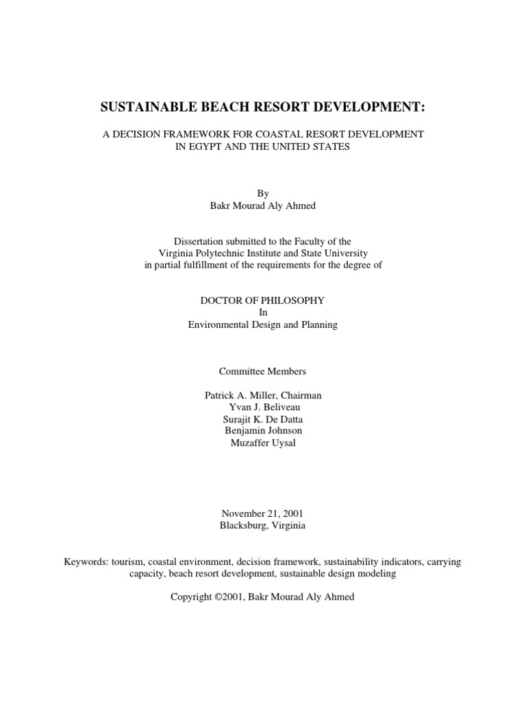 Sustainable Beach Resort Development | PDF | Sustainability | Tourism
