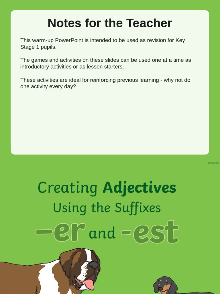 KS1 Suffix Activities PowerPoint | PDF