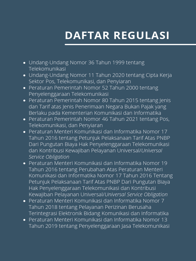 Daftar Regulasi | PDF