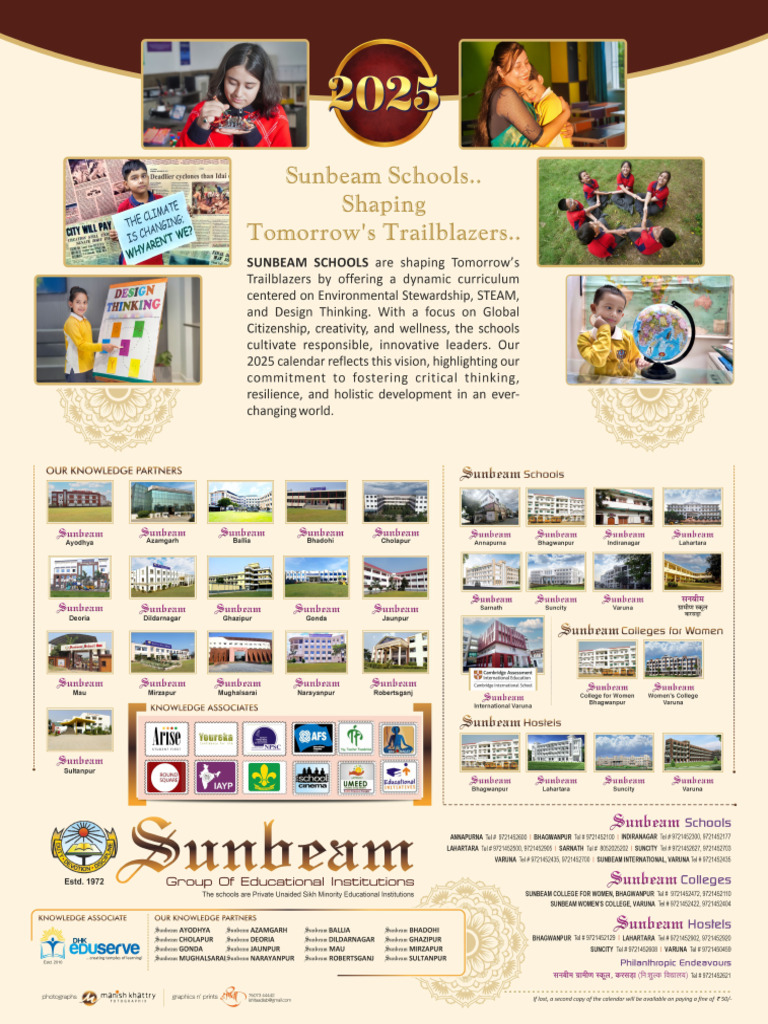 12 Sunbeam Calendar 2025 | PDF