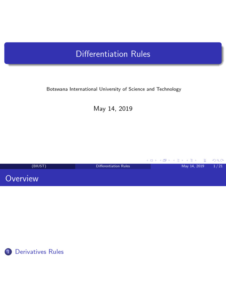 MATH 102 Differentiation 2 Lecture | PDF | Derivative | Mathematical Physics