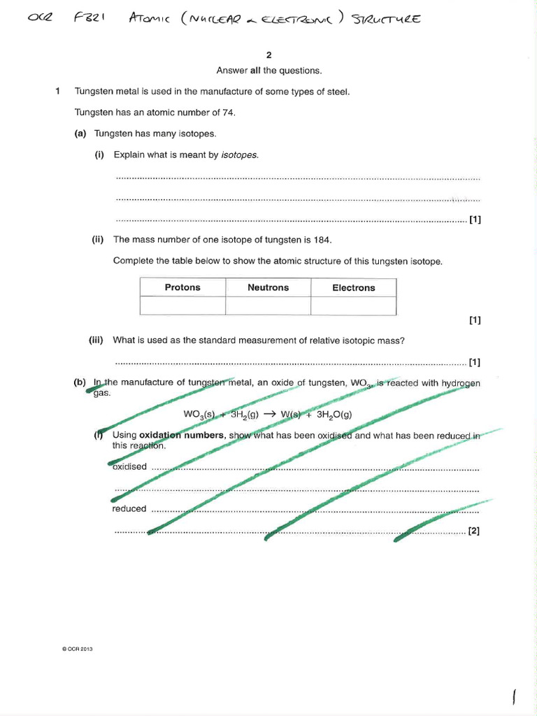 Unit 1 Atomic Structure AS Level | PDF