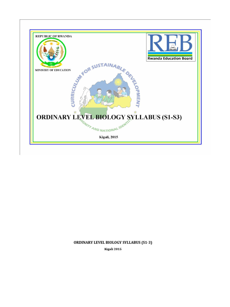 Biology O Level (S1-S3) - 2015 | PDF | Educational Assessment | Learning