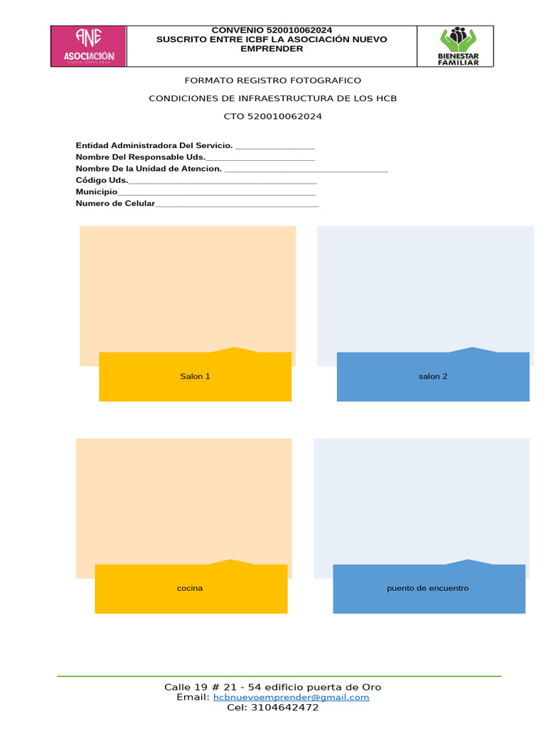 Formatos Registro Fotografico Condiciones Del Hogar de Hcb | PDF