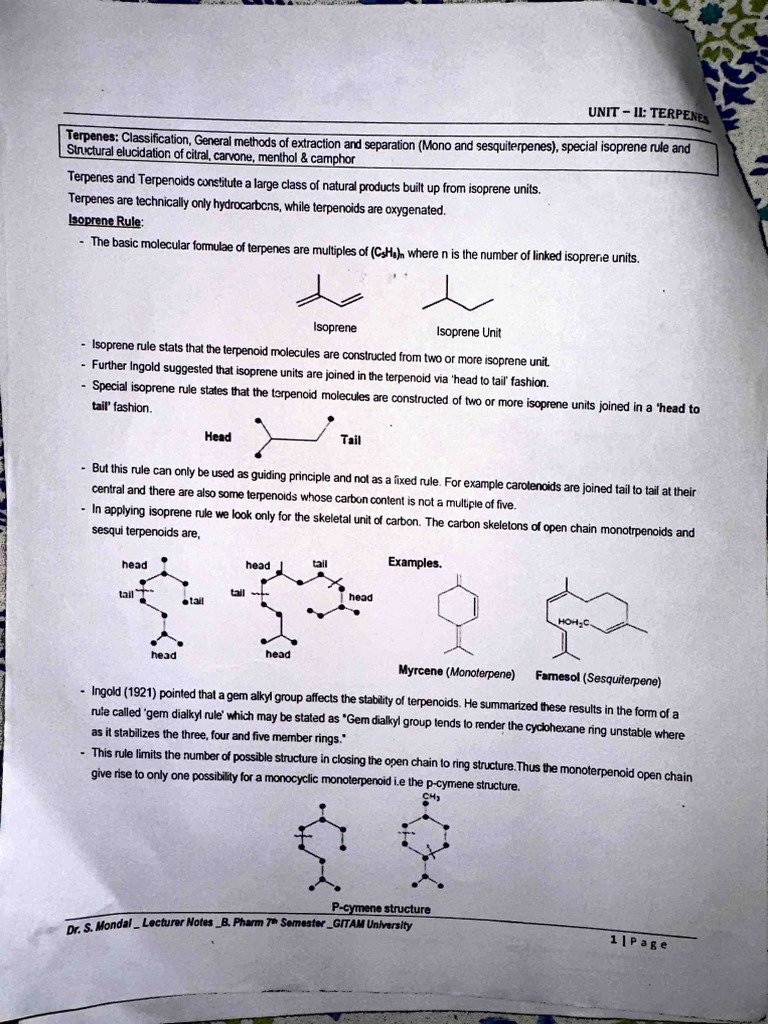 Unit 3 A Terpenoids CNP | PDF