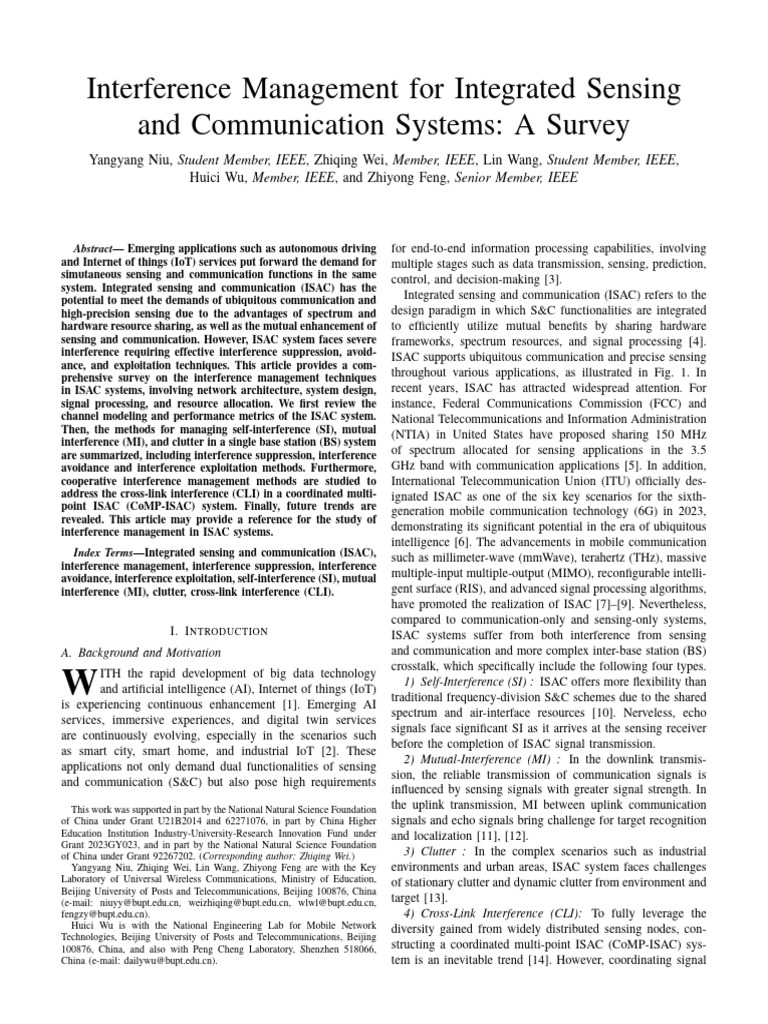 Interference Management For Integrated Sensing and Communication ...