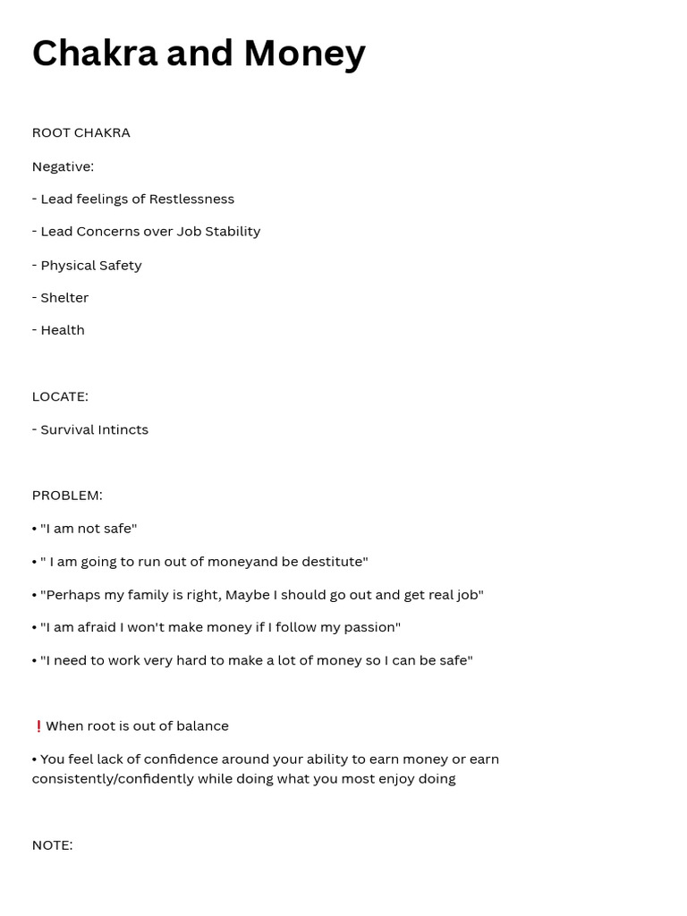 Chakra and Money | PDF | Feeling | Cognition