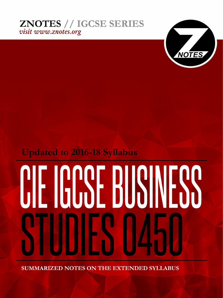 Cie Igcse Businessstudies 0450 v1 Znotes | PDF | Franchising | Employment