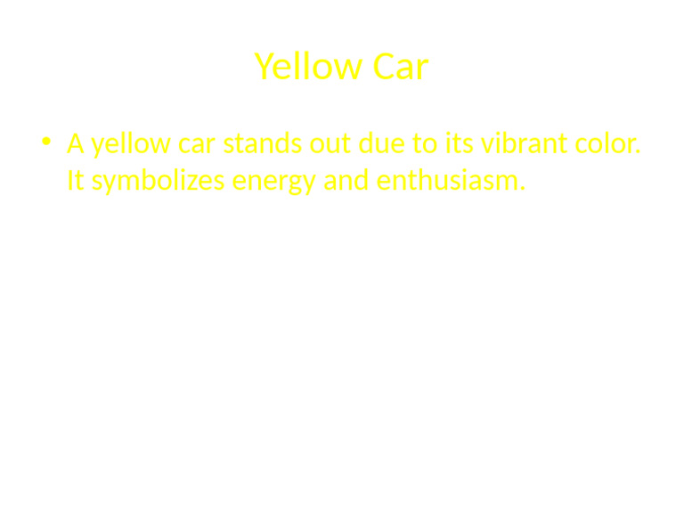 Yellow Car Presentation | PDF