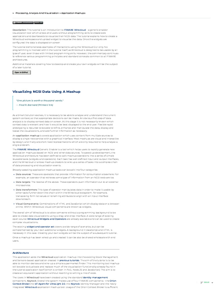 Application Mashups - NGSI-v2 Smart Supermarket Tutorials | PDF | World Wide Web | Internet & Web