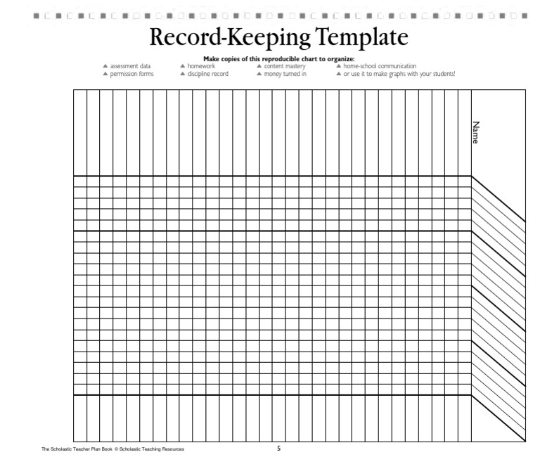 Scholastic Record-Keeping Template | PDF