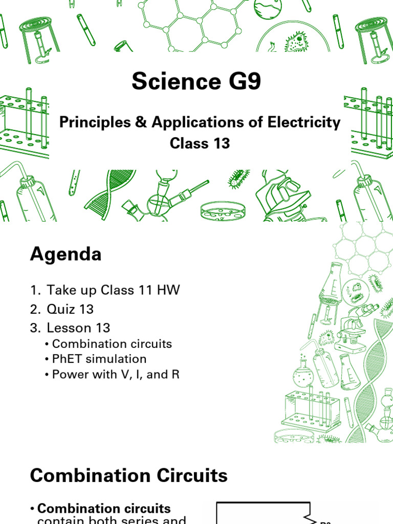 G9 Science - Class 13 Lesson Answer | PDF | Electrical Network | Resistor