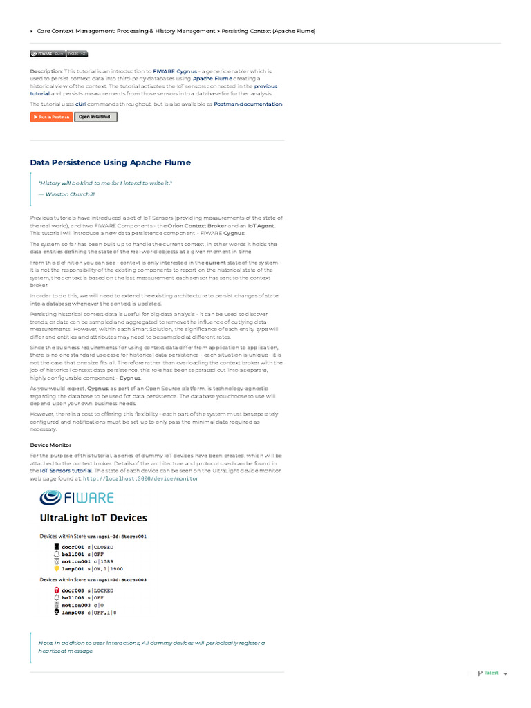 Persisting Context (Apache Flume) - NGSI-v2 Smart Supermarket Tutorials | PDF | Postgre Sql ...