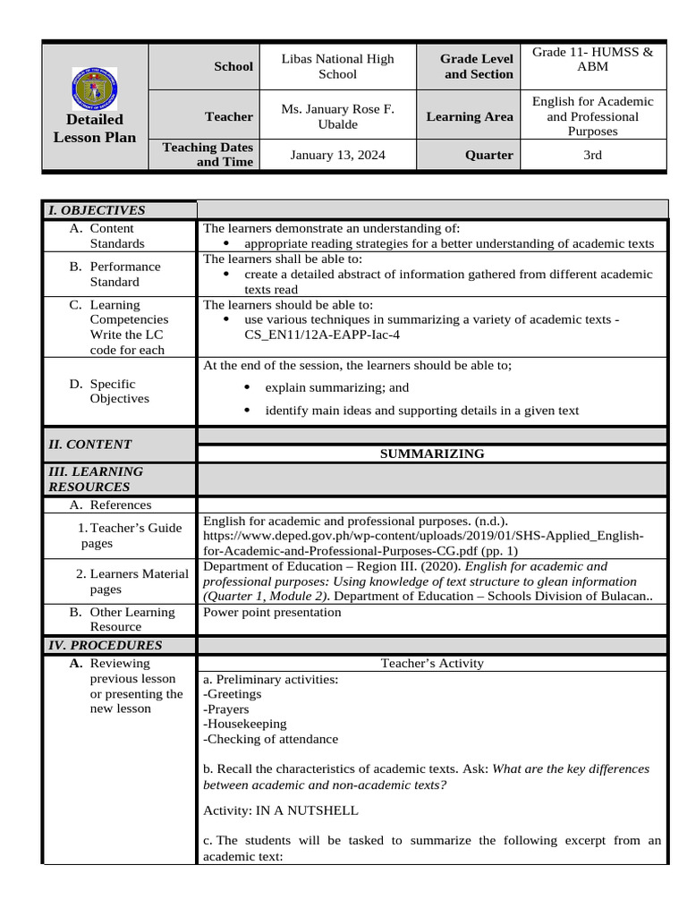 EAPP DLP-Q3-W2_Lesson 1 | PDF | Traffic Collision | Traffic