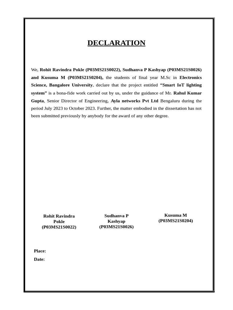 DECLARATION | PDF