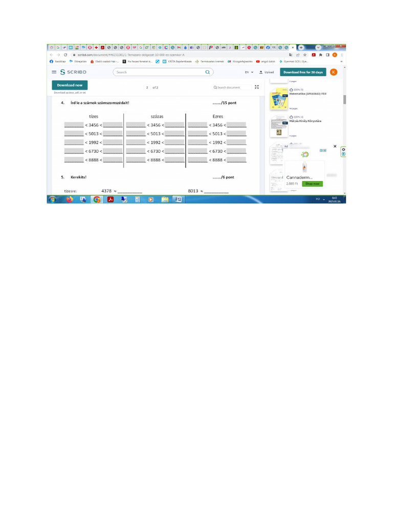 Matek evvegi gyakorlo 3 | PDF