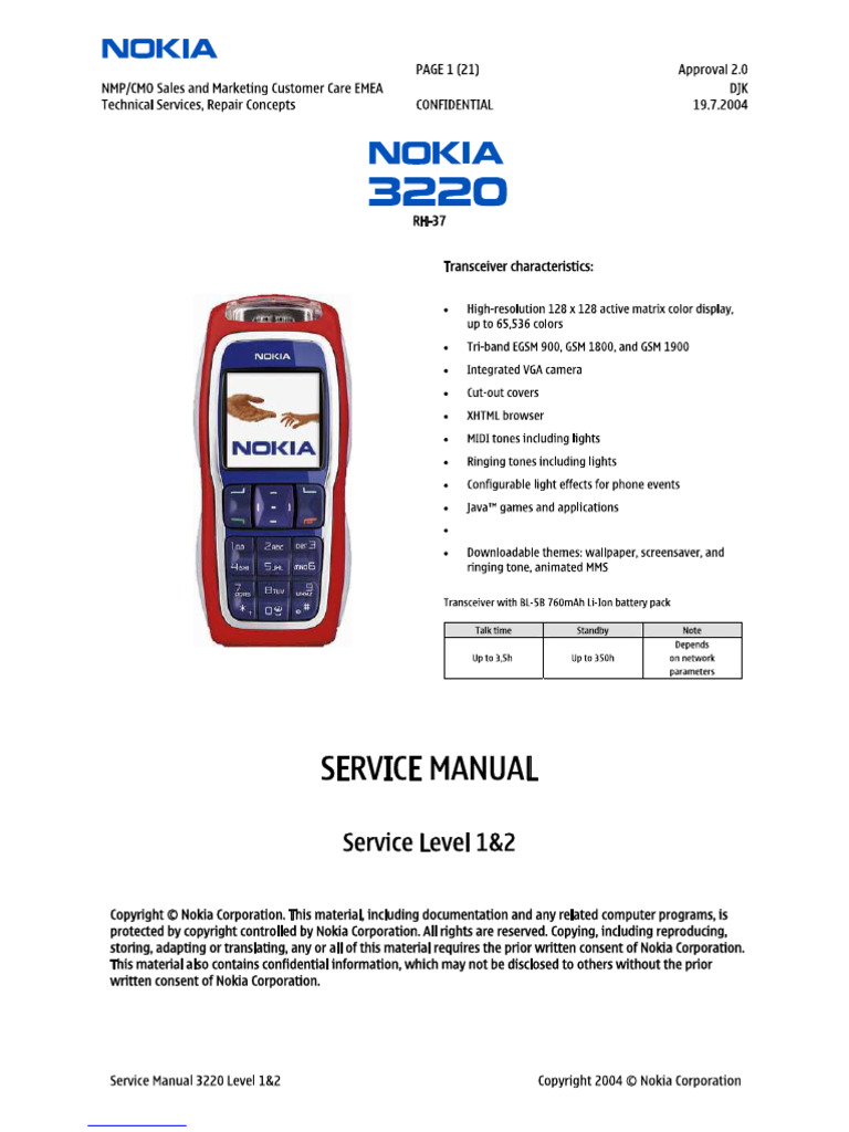 NOKIA 3220 | PDF | Nokia | Electronics Companies Of Finland