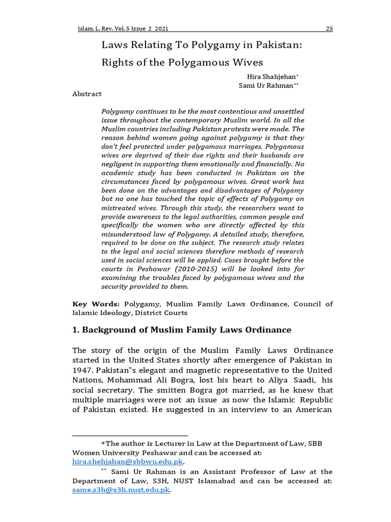 ILR Vol 5 Issue 2 Article 2 15042022 | PDF | Polygamy | Marriage