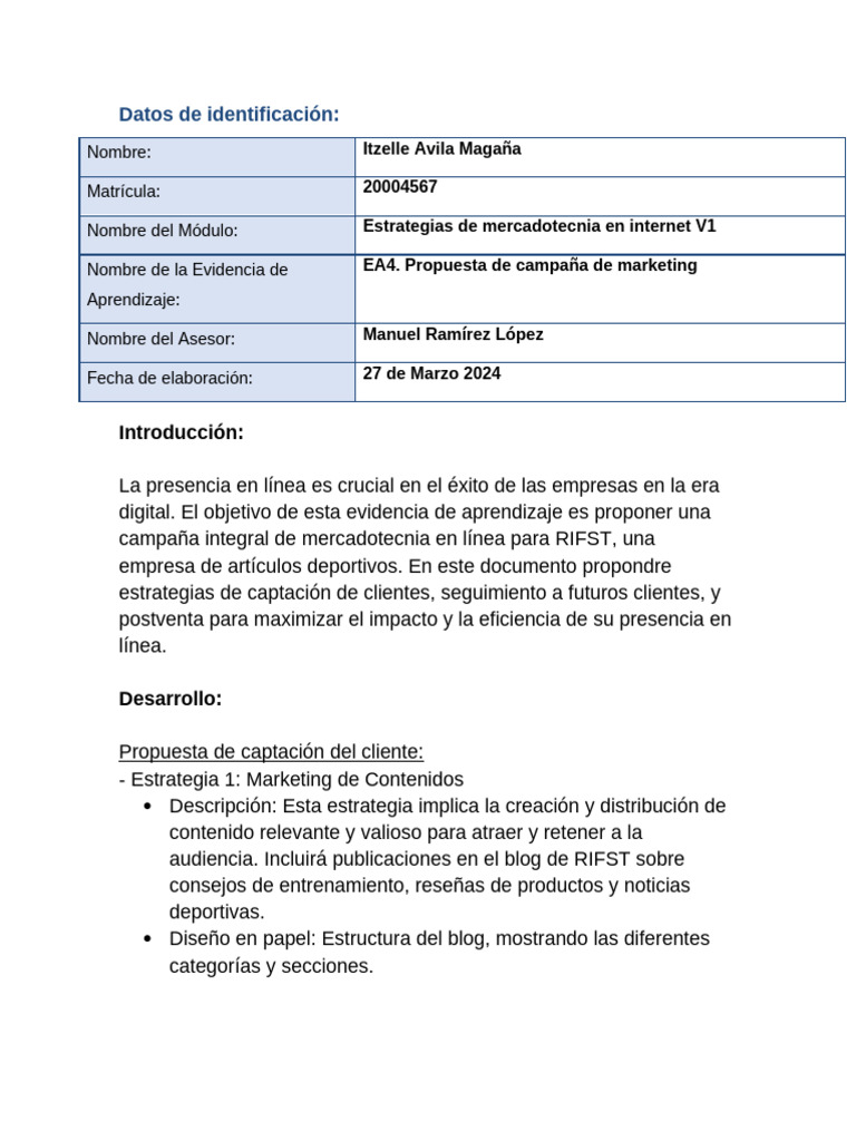 Avila Itzelle Plan de Mol | PDF | Comercio electrónico | Marketing