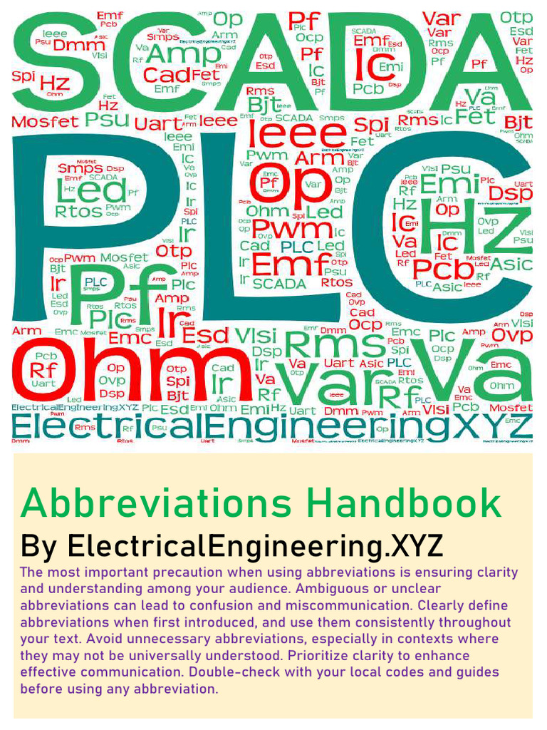 EE abbreviations | PDF | Electrical Engineering | High Voltage