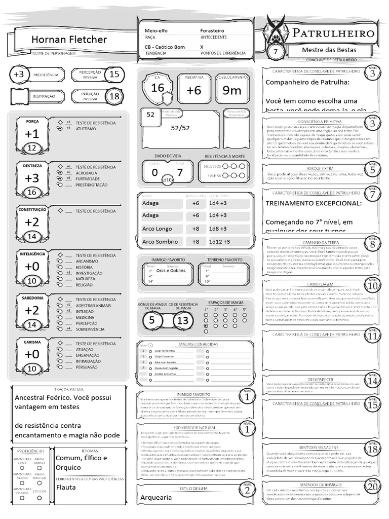 Dnd 5e - Hornan Fletcher 7 | PDF