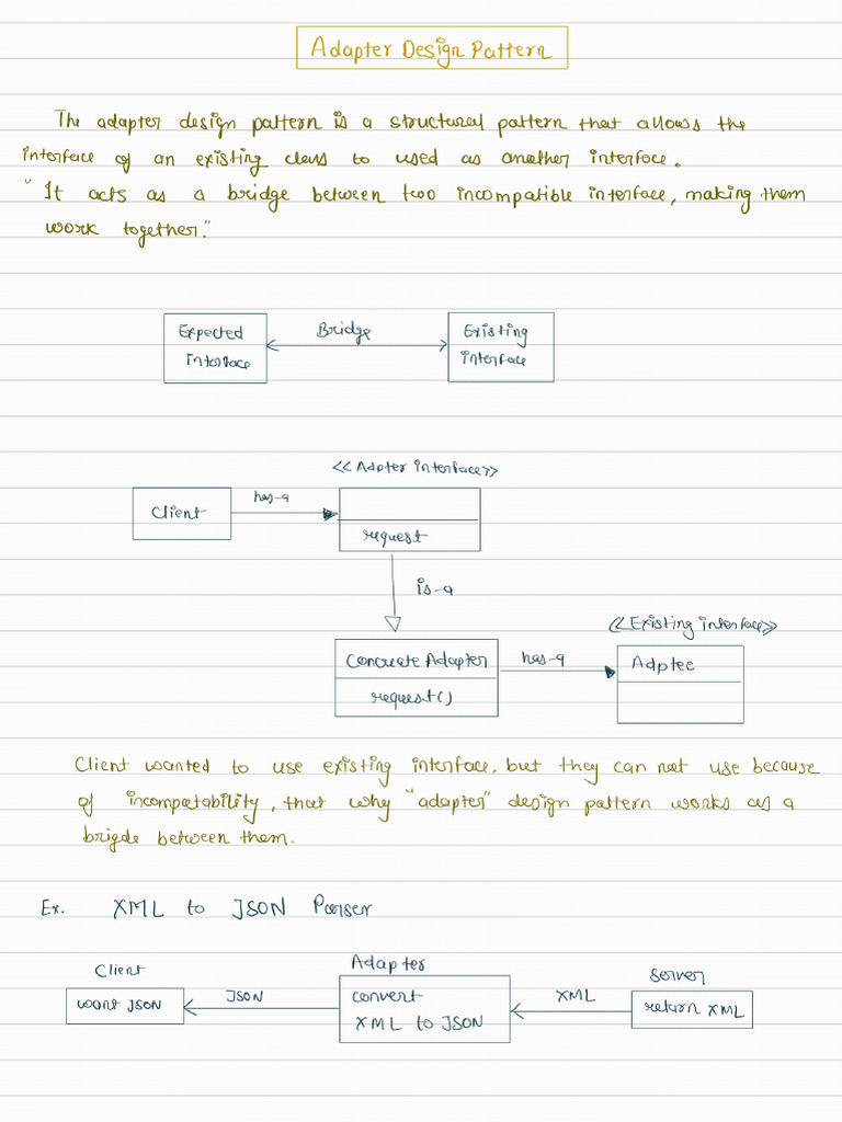 Adapter Design Pattern - Notes | PDF